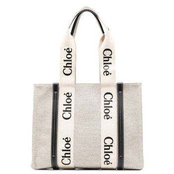 Chloe Medium Woody Linen Logo Tote Bag CHC22AS383I2691J 7613386448002 ...