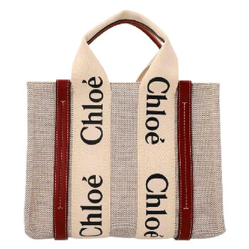 Chloe Mini Woody Linen Logo Tote Bag CHC22AP237I2690U 7613386449252 ...