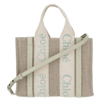 Chloé Small Woody Logo Linen Tote Bag CHC23AS397L1738A 7614027410273 ...