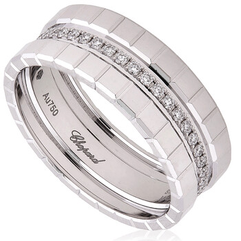 Chopard 18k White Gold Ice Cube Diamond Ring, Size 49 829834-1065 ...