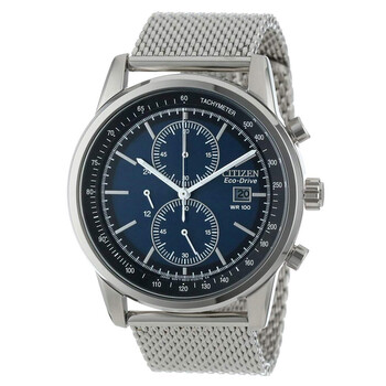 Citizen Eco Drive Chronograph Blue Dial Stainless Steel Men's Watch ...