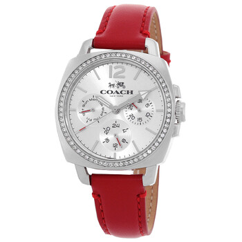 Coach Boyfriend Chronograph Quartz Crystal Silver Dial Ladies Watch ...