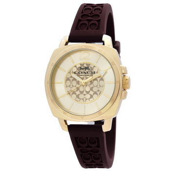 Coach Boyfriend Carnation Gold Dial Quartz Ladies Watch 14503979 ...