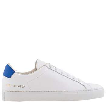 Common Projects Men's White/Bluette Retro Low-Top Sneakers, Brand Size ...