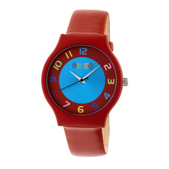Crayo Celebration Red and Pink Dial Red Leather Watch CRACR3408 ...