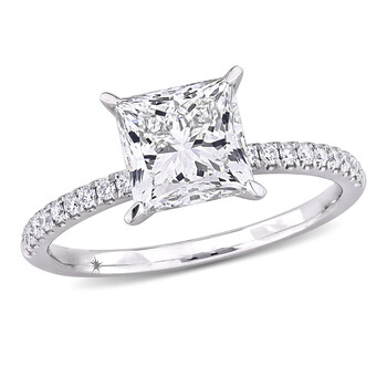 Created Forever 3 1/6ct TW Princess and Round-Cut Lab-Grown Diamond ...