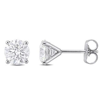 Created Forever 4ct TW Lab-Grown Diamond Solitaire Martini-Style Stud Earrings in 14k White Gold ...