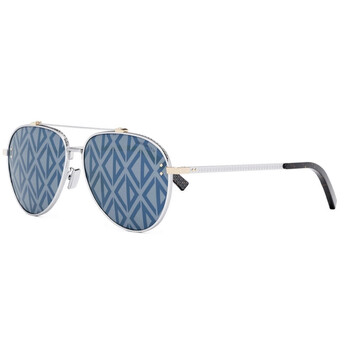 Dior CD DIAMOND A1U Blue Logo Pilot Men's Sunglasses DM40090U 16V 59 ...