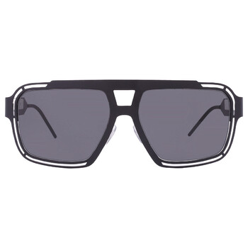 Dolce & Gabbana Light Grey Mirror Black Navigator Men's Sunglasses ...