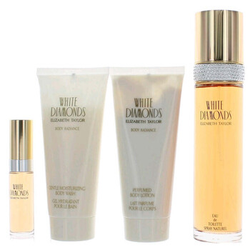 Elizabeth Taylor Ladies White Diamonds 4pcs EDT Gift Set Fragrances ...