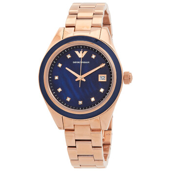Emporio Armani Quartz Crystal Blue Dial Ladies Watch AR11222 ...