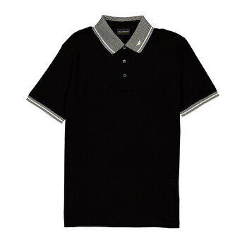 Emporio Armani Piped Collar Cotton Pique Polo Shirt, Size Medium ...