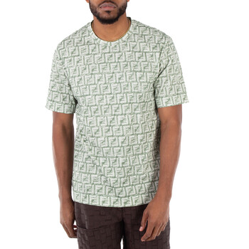 Fendi All-Over Logo Print Crew Neck T-Shirt, Size Large FY0936-AR79 ...