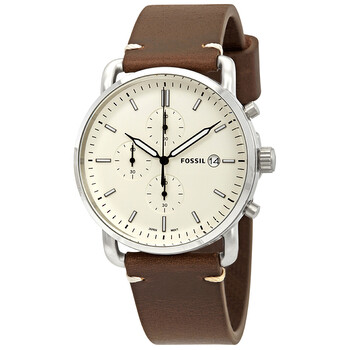 Fossil Commuter Chronograph Cream Dial Men's Watch FS5402 796483366954 ...