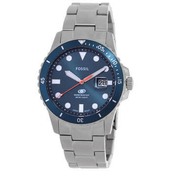 Fossil Quartz Blue Dial Men's Watch FS6050 - Watches, Fossil - Jomashop