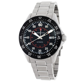 Hamilton Khaki Pilot GMT Black Dial Black Leather Men's Watch H76755735 ...