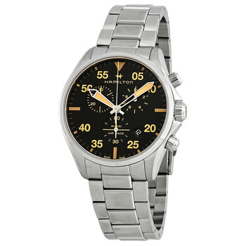 Hamilton Khaki Pilot Black Dial Automatic Men's Stainless Steel Watch ...