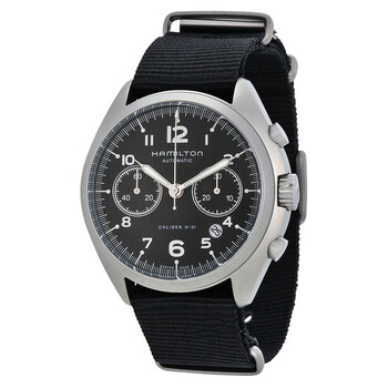 Hamilton Khaki Aviation Pioneer Chronograph Hand Wind Black Dial Men's ...