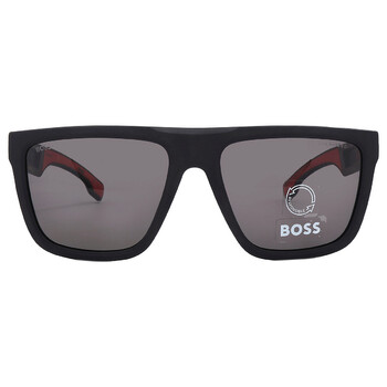 Hugo Boss Dark Grey Square Men's Sunglasses BOSS 1420/S 0KAC/IR 55 ...