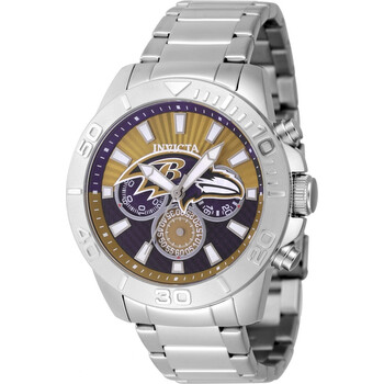 Invicta Nfl Baltimore Ravens Chronograph GMT Quartz Purple Dial Men's ...