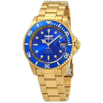Invicta Pro Diver Automatic Blue Dial Yellow Gold-plated Men's Watch ...