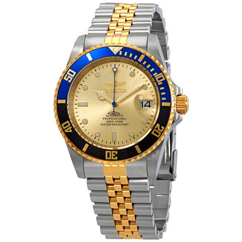 Invicta Pro Diver Automatic Date Gold Dial Men's Watch 29185 ...