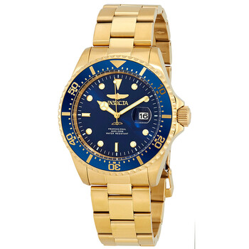Invicta Pro Diver Automatic Blue Dial Yellow Gold-plated Men's Watch ...