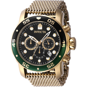 Invicta Pro Diver Chronograph Green Dial 18kt Gold-plated Men's Watch ...