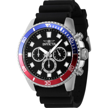 Invicta Pro Diver Chronograph GMT Quartz Black Dial Pepsi Bezel Men's ...
