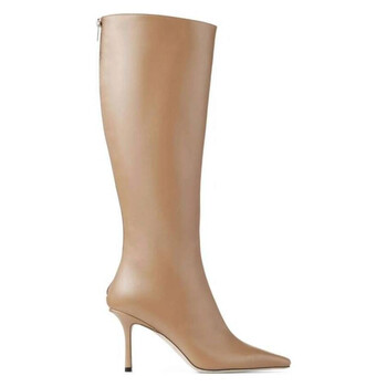 Jimmy Choo Biscuit Agathe 85 Knee-High Boots, Brand Size 35 ( US Size 5 ...