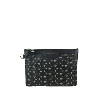 Jimmy Choo Derek Clutch With Metallic Stars DEREK-N-BLACK/GUNMETAL ...
