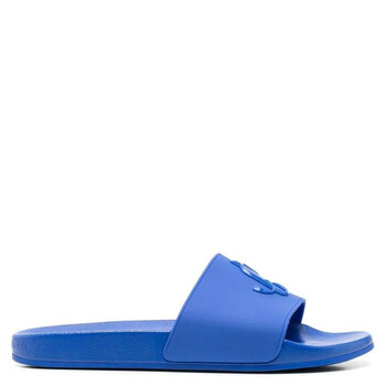 Jimmy Choo Men's Ultraviolet Port/M Logo Pool Slides, Brand Size 42 ...