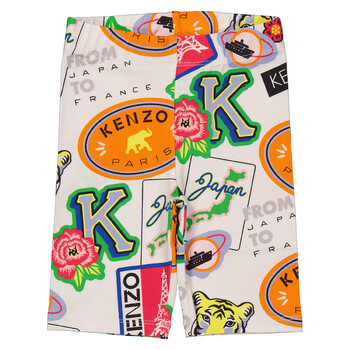 Kenzo Girls Sticker Print Cyclist Shorts, Size 12 K14246-10P - Clothing ...