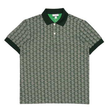 Lacoste Monogram Print Classic-Fit Polo Shirt, Brand Size 3 (Small ...