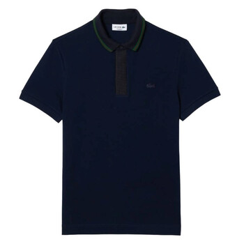 Lacoste Navy Blue Contrast Collar Smart Paris Polo Shirt, Brand Size 3 ...