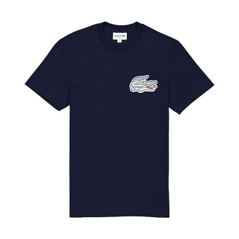 Lacoste Navy Blue Crocodile Badge Crew Neck Cotton T-shirt, Brand Size ...