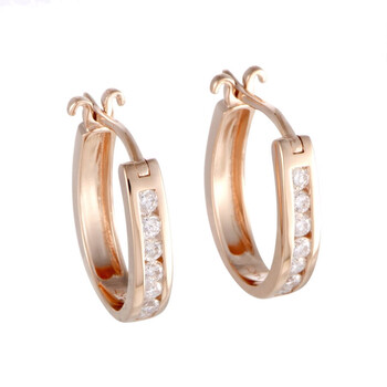 Swarovski Ladies Constella Hoop Earrings White Rose-Gold Tone Plated ...