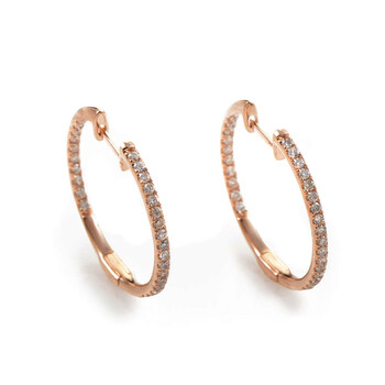 Swarovski Stone Rose Gold Tone Crystal Hoops Earrings 5383938 ...