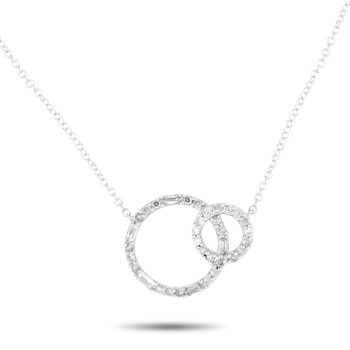 Alor Grey Cable & Yellow Chain Interlocking Full Circle Necklace with 14K Gold & Diamonds 08-43 ...