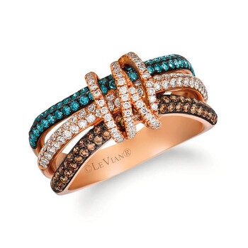 Le Vian Ladies Sea Blue Aquamarine Rings set in 14K Strawberry Gold ...