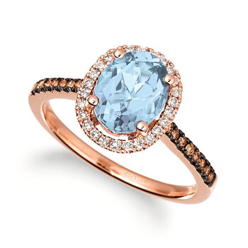 Le Vian Ladies Sea Blue Aquamarine Rings set in 14K Strawberry Gold ...