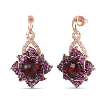 Le Vian Ladies Raspberry Rhodolite Earrings set in 14K Strawberry Gold ...