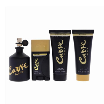 Liz Claiborne Men's Curve Black 4pcs EDC Gift Set Fragrances ...