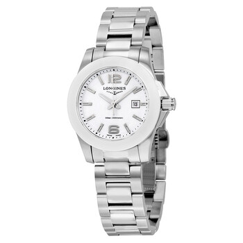 Longines Conquest Silver Dial Ladies 29.50 mm Watch L33764766 ...