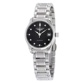 Longines Flagship Diamond Automatic Black Dial Ladies Watch L42744576 ...