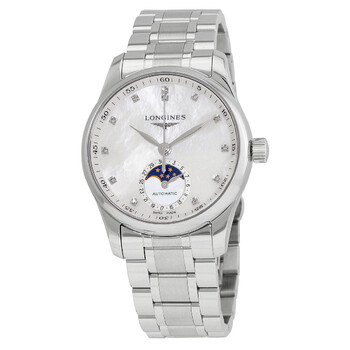 Longines Master Collection Automatic Diamond White Mother of Pearl Dial ...