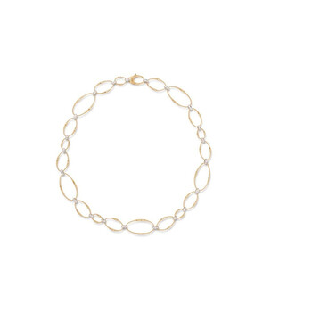 Alor Grey Cable & Yellow Chain Interlocking Full Circle Necklace with 14K Gold & Diamonds 08-43 ...