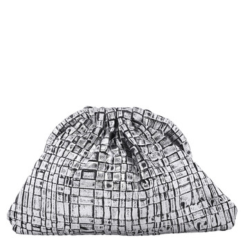 Maria La Rosa Ladies Ribbon Laminated Silver Mini Game Clutch BR22.23 ...