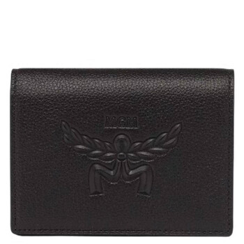 MCM Embossed Logo Leather Mini Himmel Snap Wallet MYSESAC03BK ...