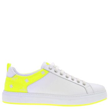 MCM Neon Combi Leather Low-Top Sneakers, Brand Size 43 ( US Size 10 ...